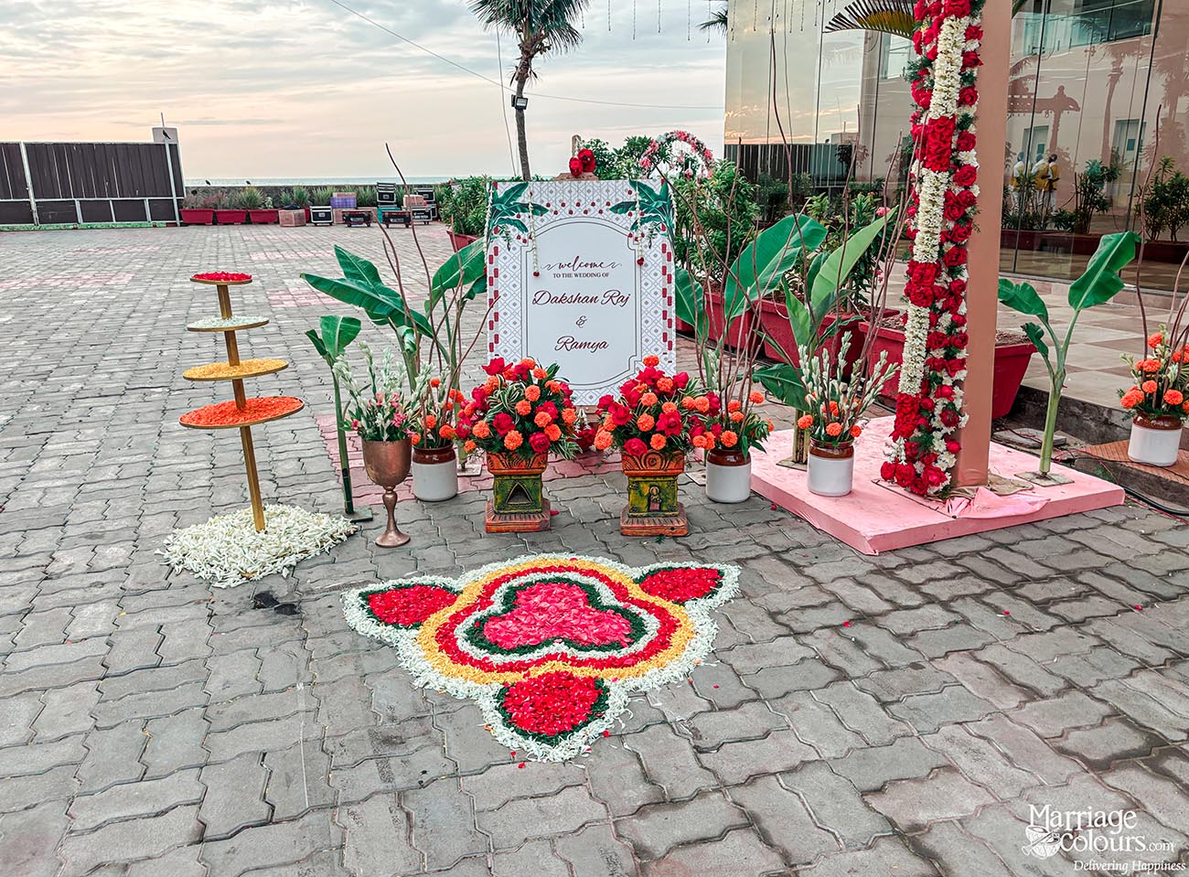 Traditional Wedding Decor at Dwaraka Seashore Thiruvanmiyur
