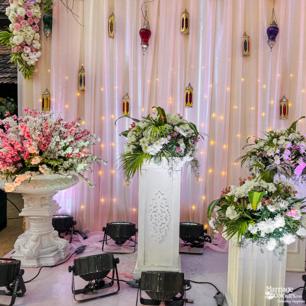 Simple Elegant Outdoor Wedding Reception Decor | Lanterns hanging ...