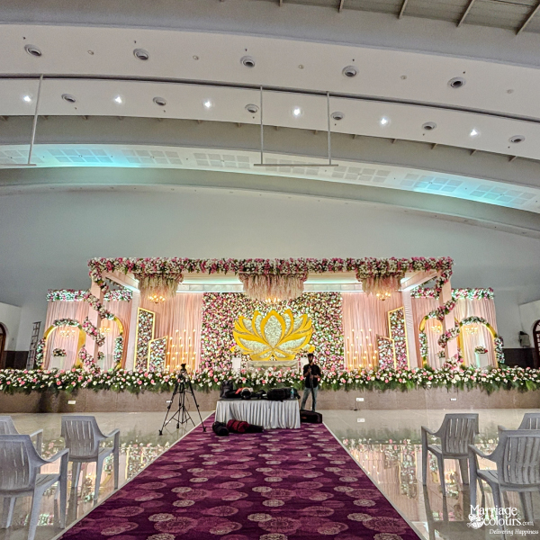 Lotus Design Flower Backdrop | Peach patel Colour | GKS Convention ...