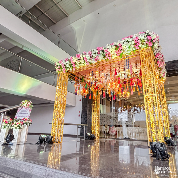 Lotus Design Flower Backdrop | Peach patel Colour | GKS Convention ...