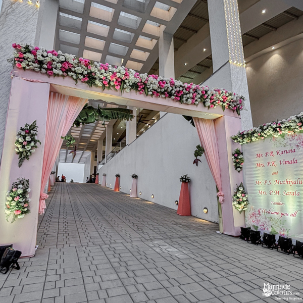 Lotus Design Flower Backdrop | Peach patel Colour | GKS Convention ...