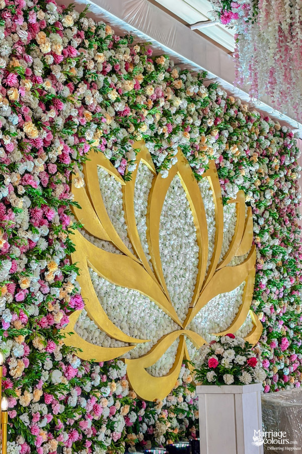Lotus Design Flower Backdrop | Peach patel Colour | GKS Convention ...