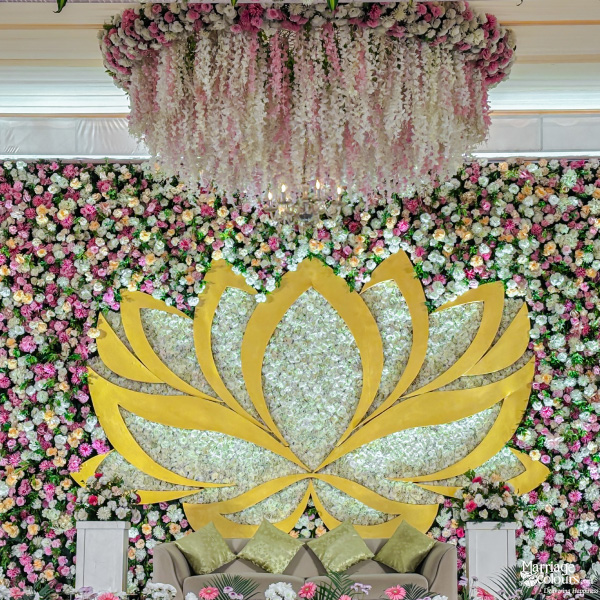 Lotus Design Flower Backdrop | Peach patel Colour | GKS Convention ...