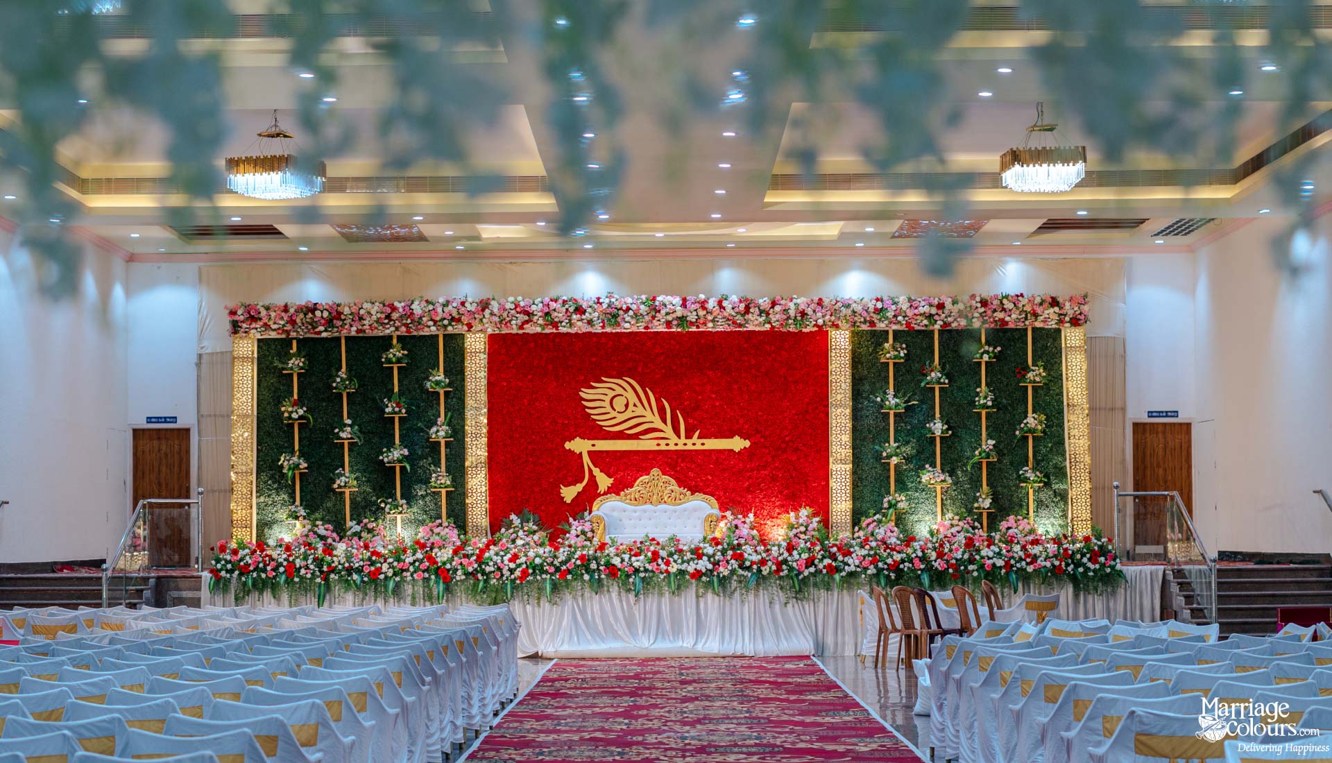 Krishna Flute Theme | Engagement Stage Backdrop Decoration | Kailash ...