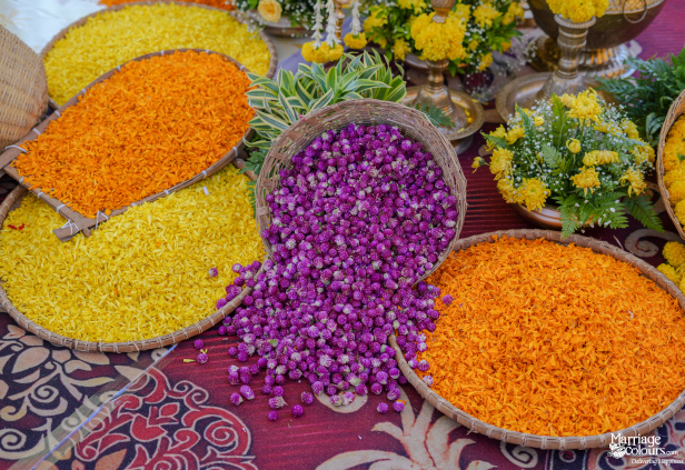 Haldi Function Decoration in House | Marigold Flowers | Yellow Fabric